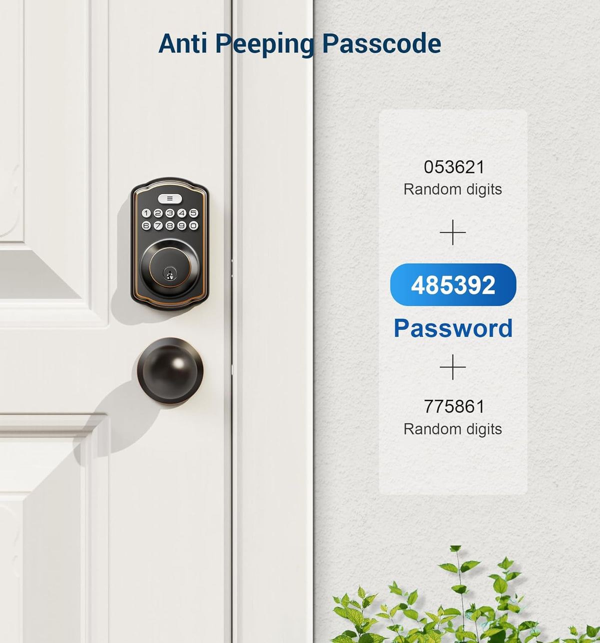 Veise KS01C Keyless Entry Door Lock with 2 Door Knobs - Keypad Door Lo