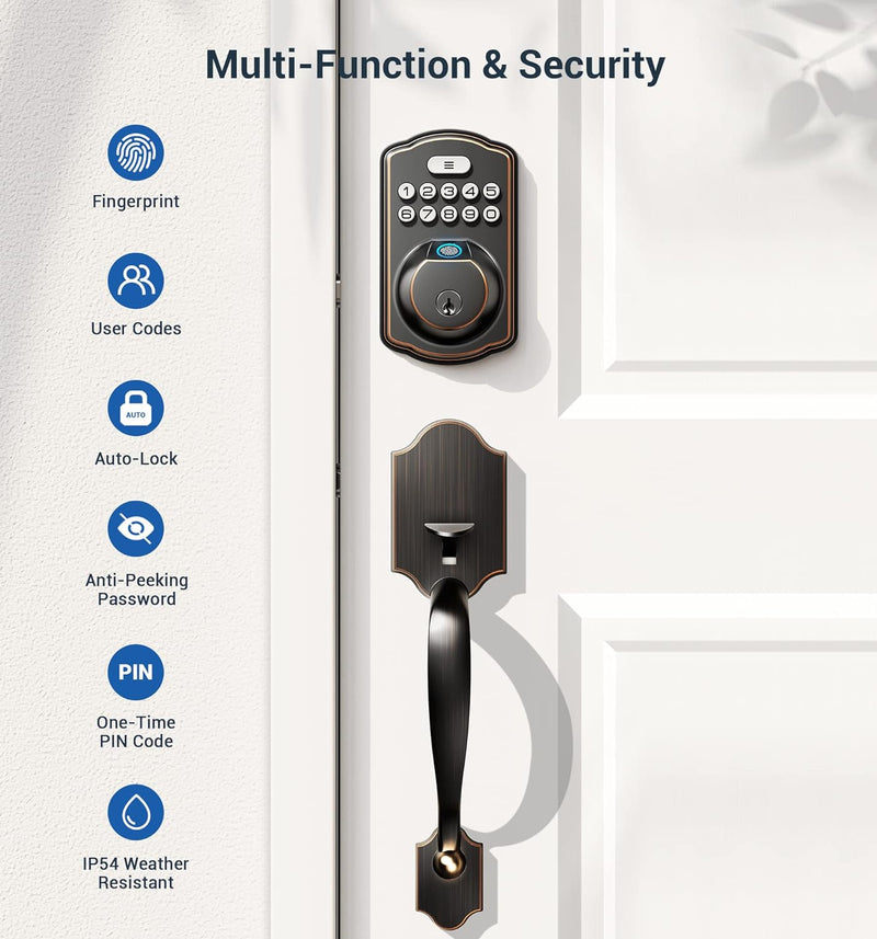 Veise KS02A Fingerprint & Keypad Deadbolt Lock