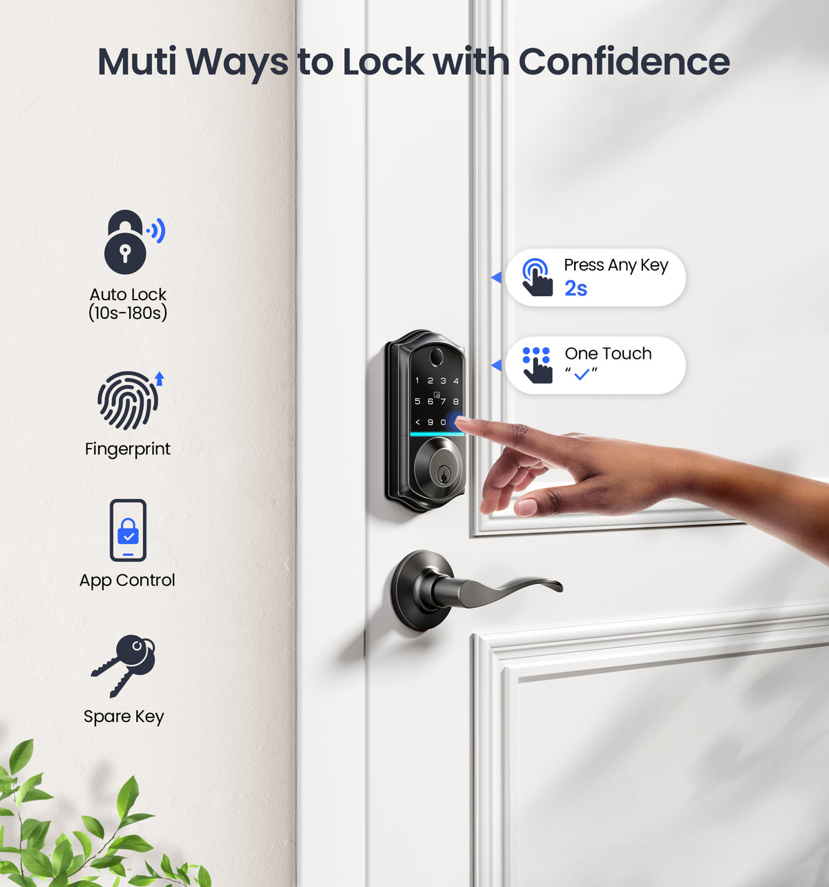 VEISE VE017-L Fingerprint Smart Lock with Levers